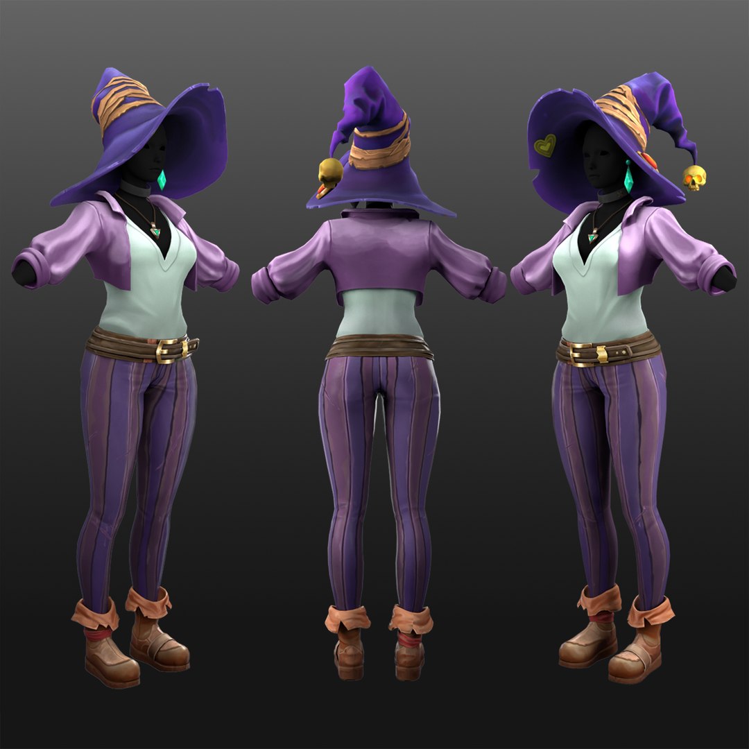 Female Stylised Outfit Lowpoly V1 l Game Ready l Handpainted model ...