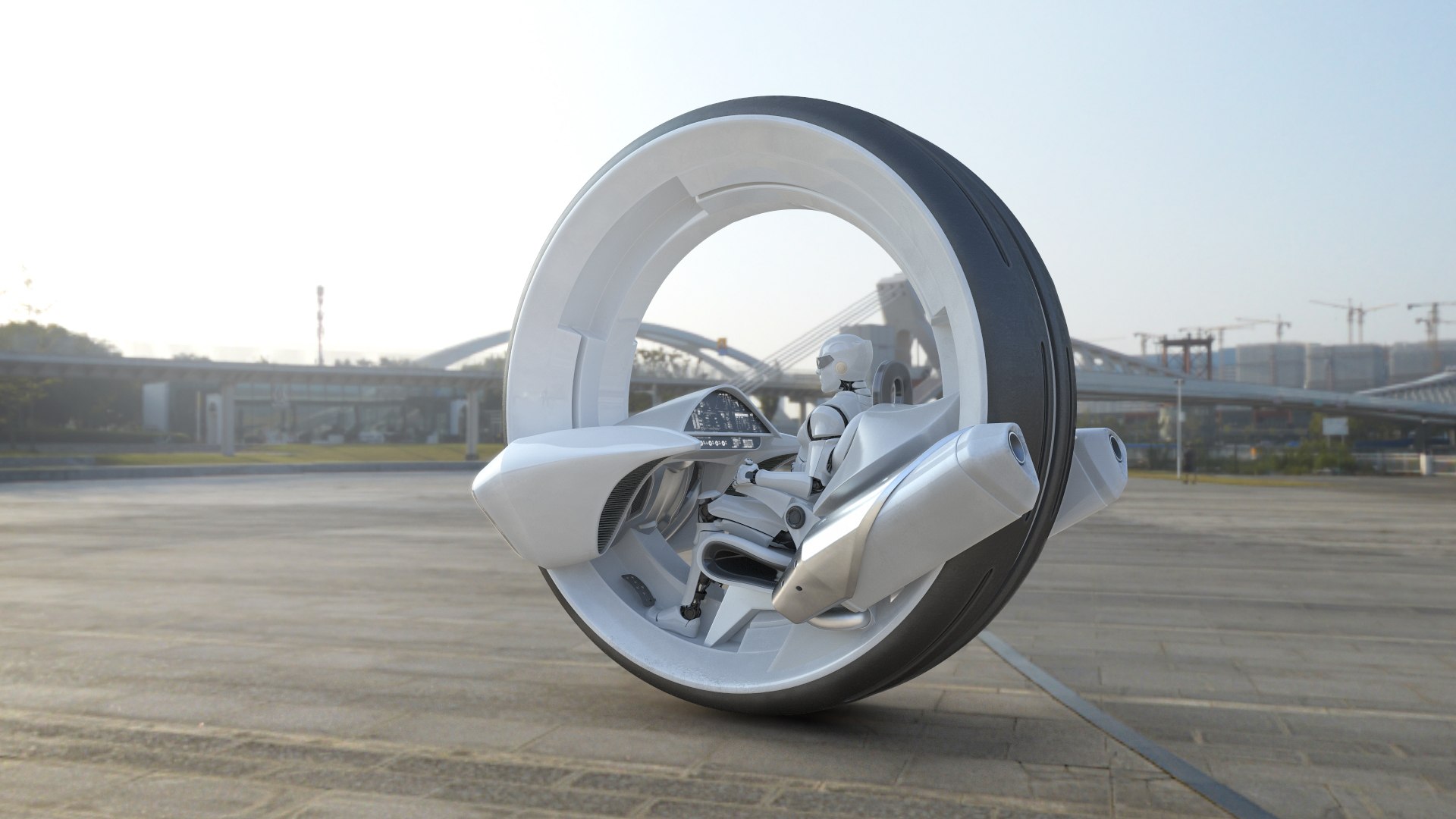 3D Robot Man Driving Sci-Fi Futuristic Wheel Motorcycle - TurboSquid ...