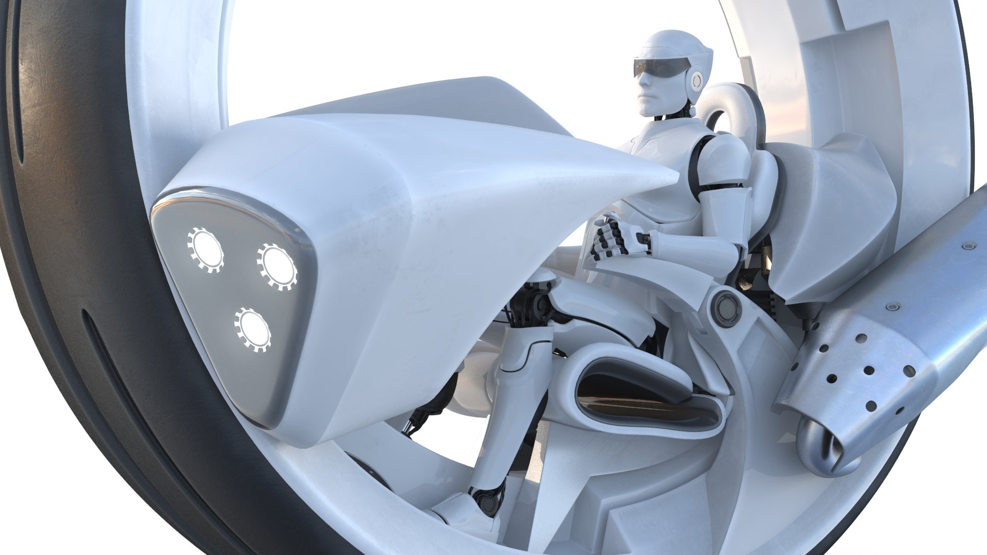 3D Robot Man Driving Sci-Fi Futuristic Wheel Motorcycle - TurboSquid ...