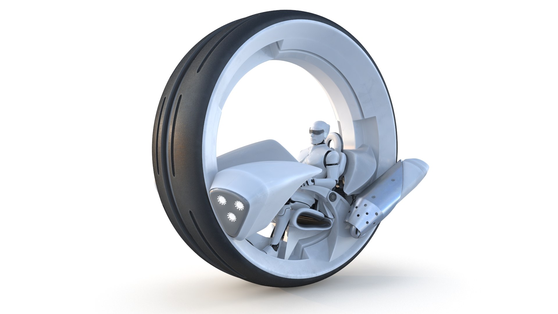 3D Robot Man Driving Sci-Fi Futuristic Wheel Motorcycle - TurboSquid ...