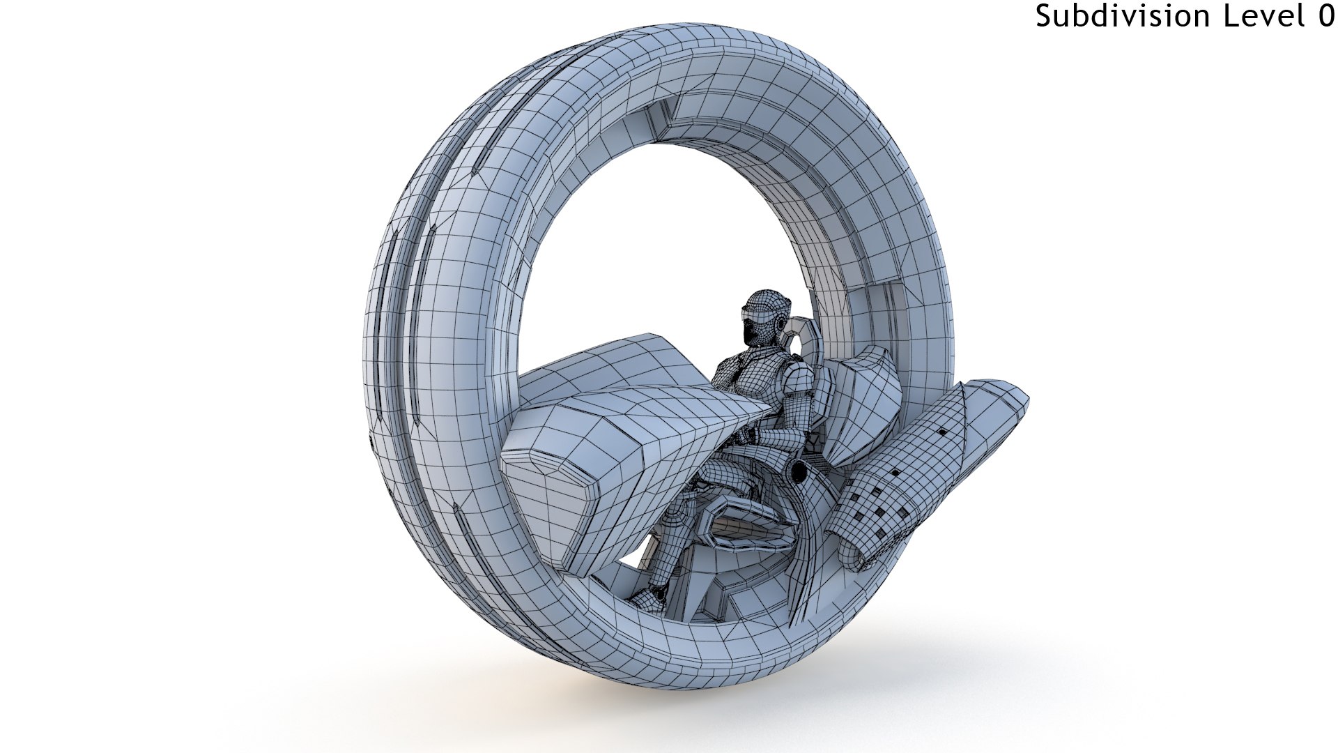 3D Robot Man Driving Sci-Fi Futuristic Wheel Motorcycle - TurboSquid ...