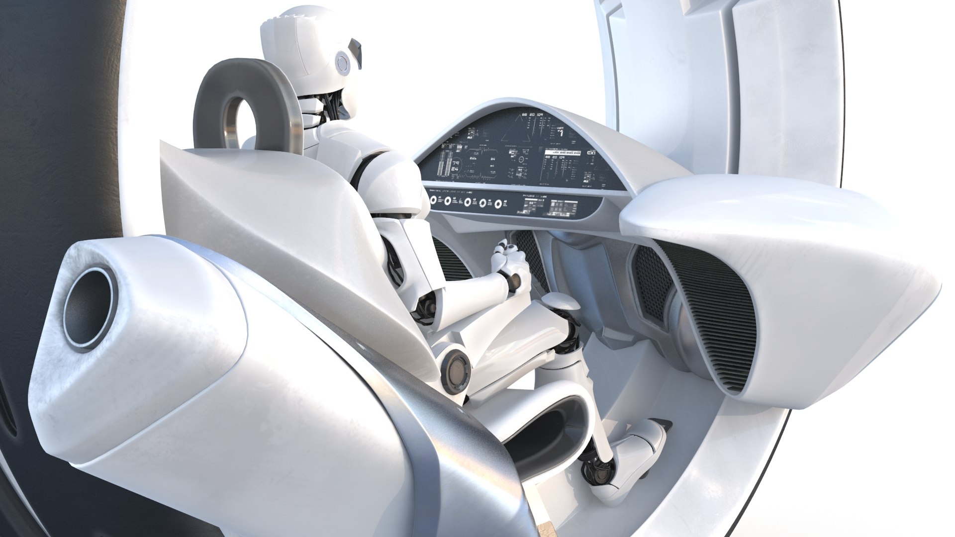 3D Robot Man Driving Sci-Fi Futuristic Wheel Motorcycle - TurboSquid ...
