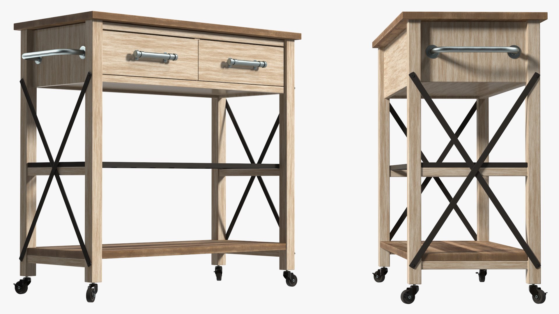 Mobile Kitchen Table Wood Model - TurboSquid 2133843