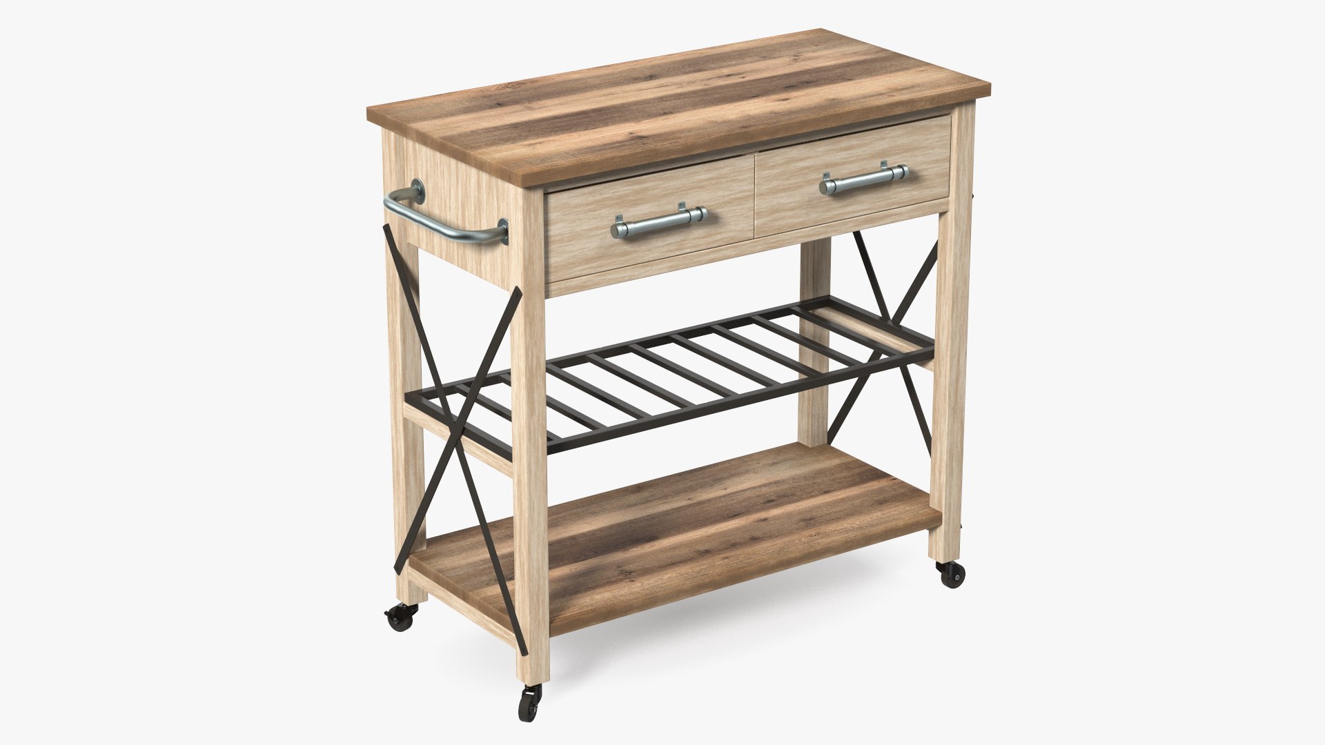 Mobile Kitchen Table Wood model - TurboSquid 2133843