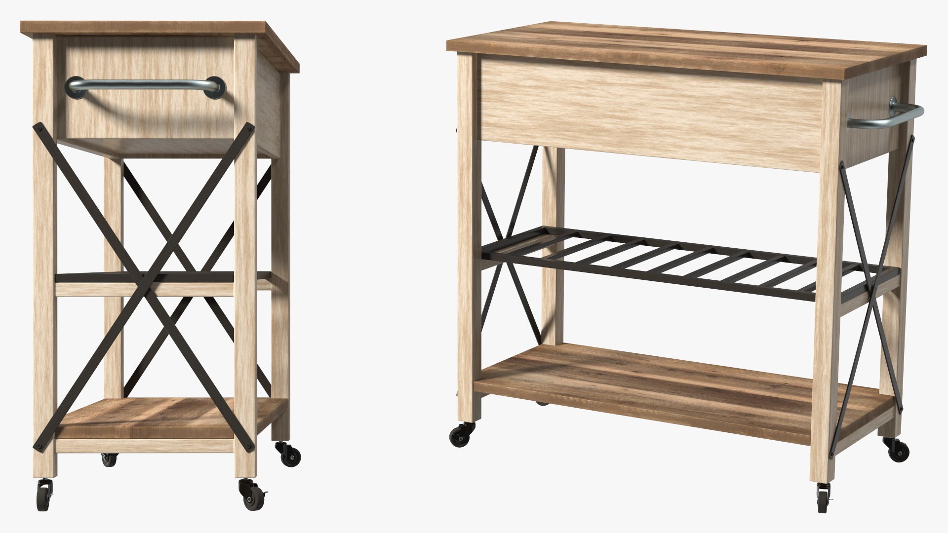 Mobile Kitchen Table Wood Model - TurboSquid 2133843