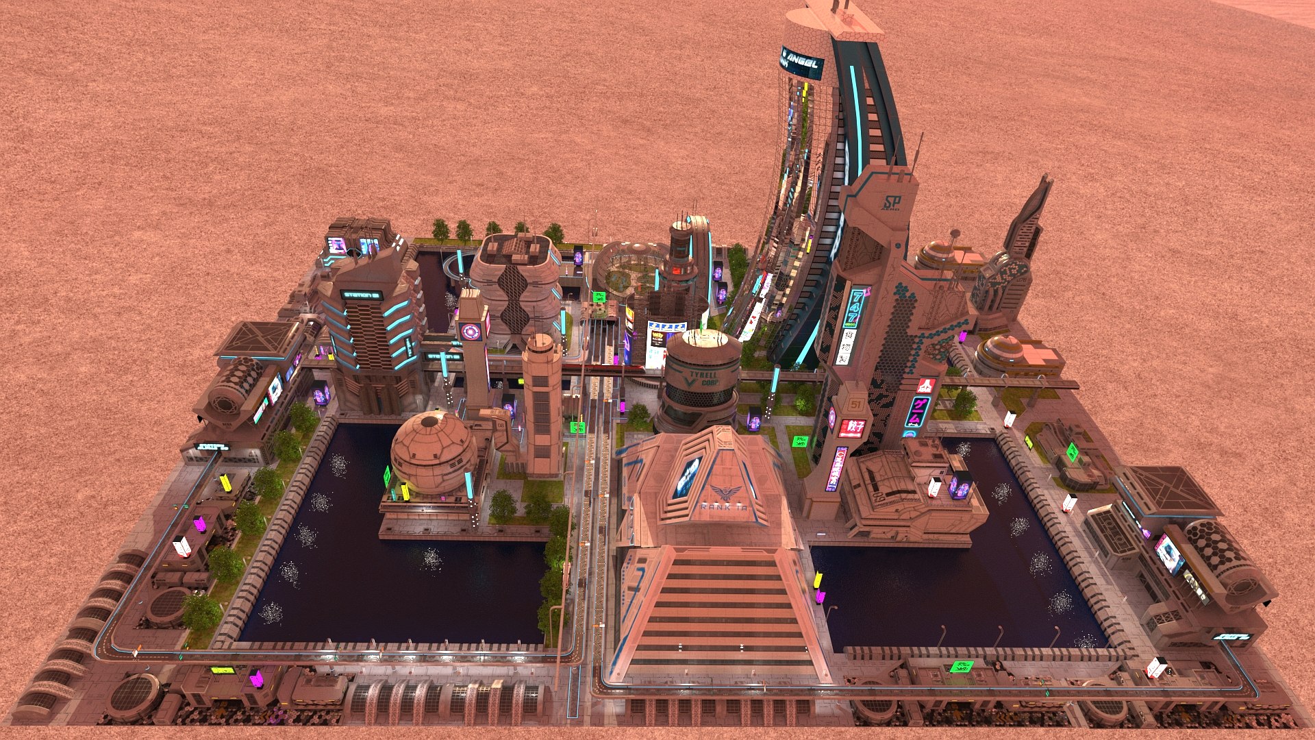 Futuristic block city2 model - TurboSquid 2163118