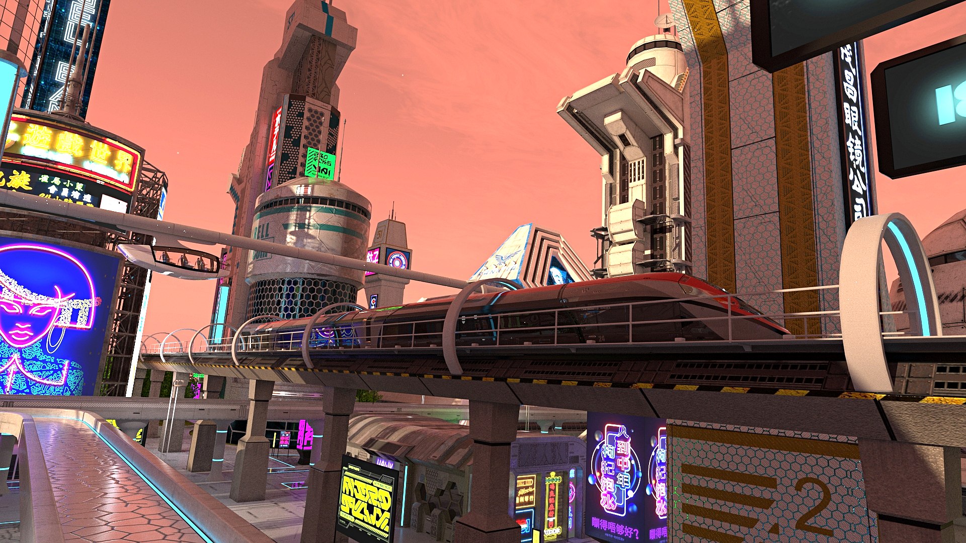 Futuristic Block City2 Model - TurboSquid 2163118