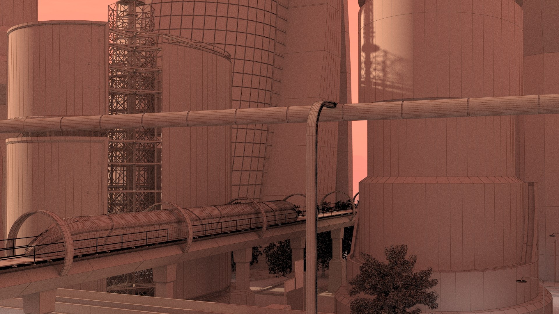 Futuristic block city2 model - TurboSquid 2163118