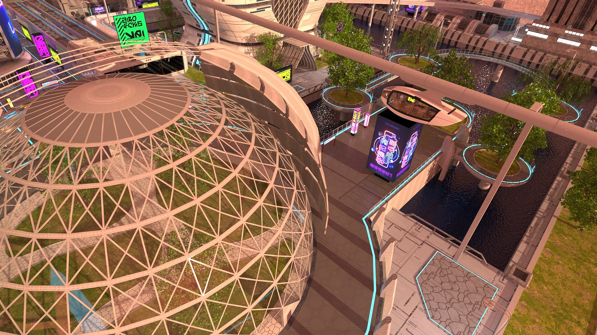 Futuristic Block City2 Model - TurboSquid 2163118