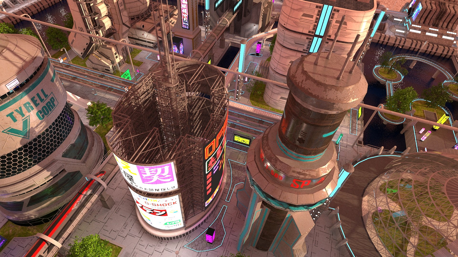 Futuristic Block City2 Model - TurboSquid 2163118