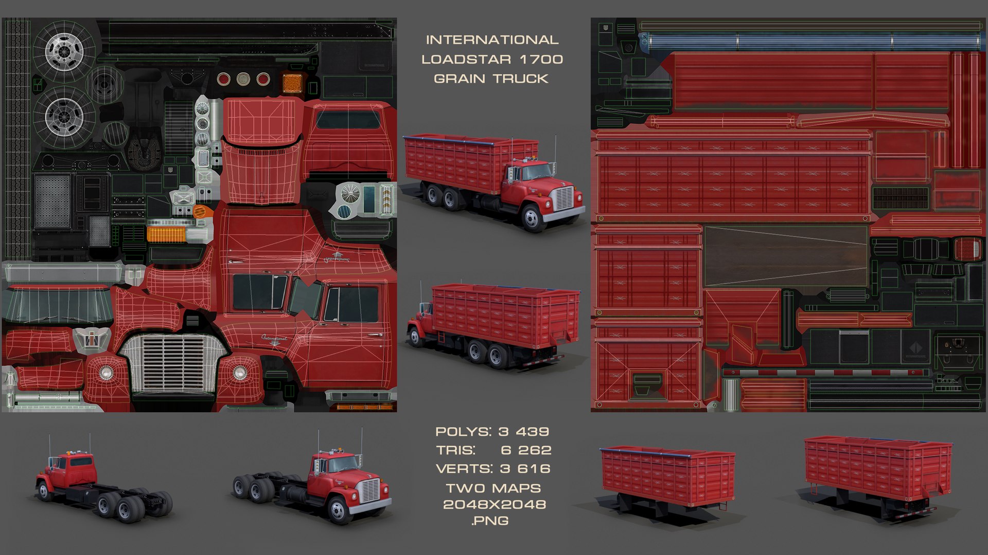 3D Model International Loadstar 1700 1968 Grain Truck S02 - TurboSquid ...