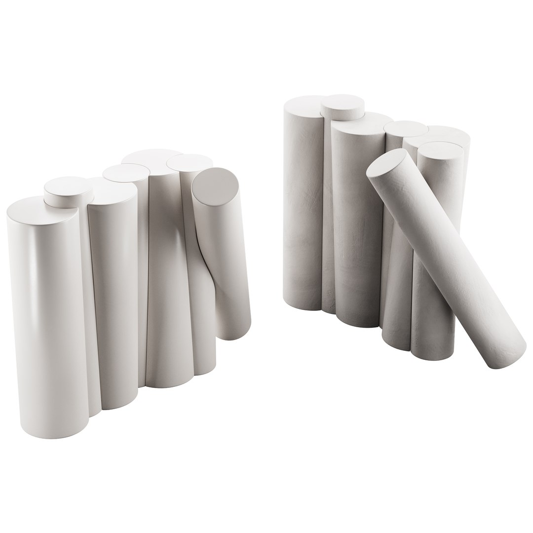 468 Interior Sculptures 17 Art Object Tilted Columns In 2 Options 3D ...