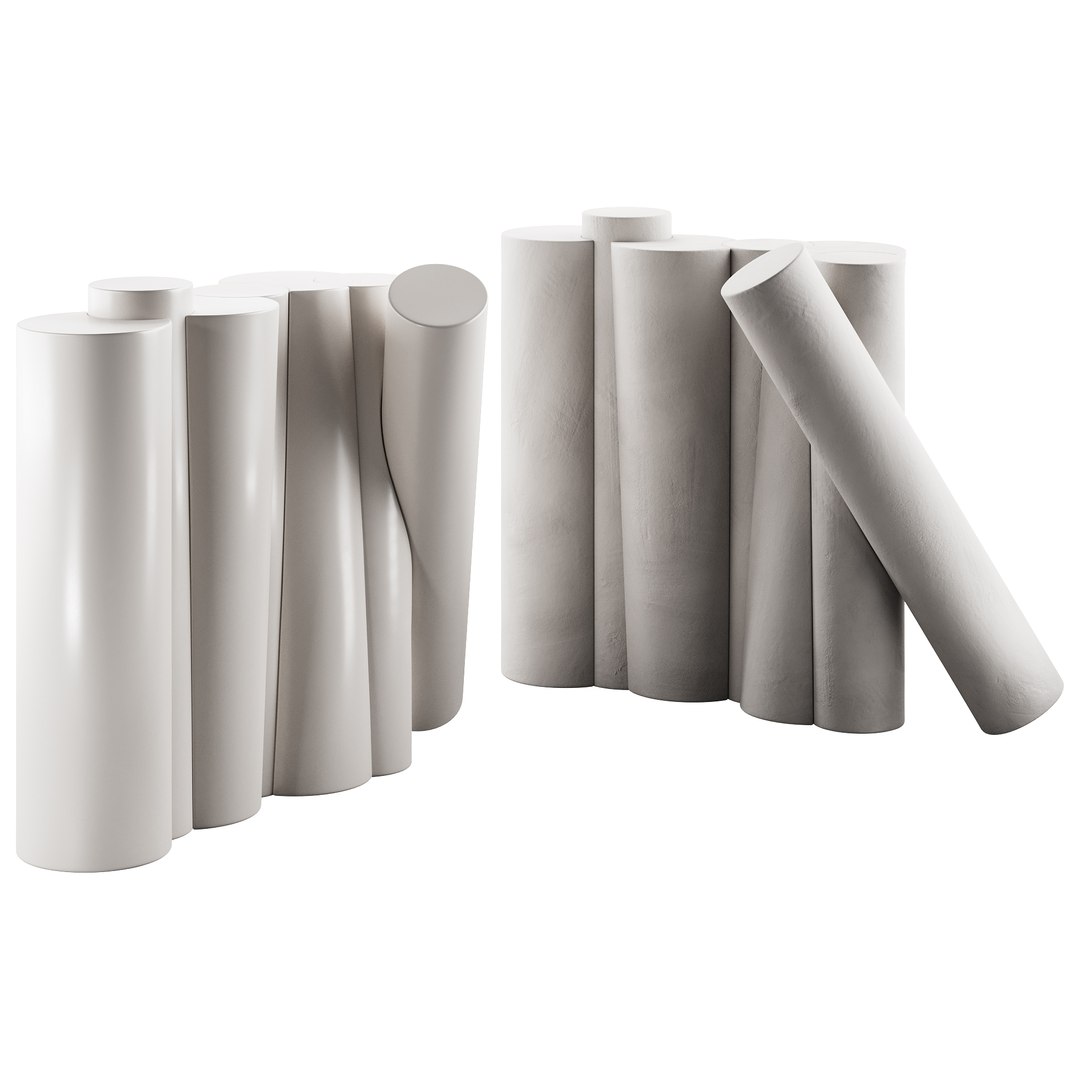 468 Interior Sculptures 17 Art Object Tilted Columns In 2 Options 3D ...