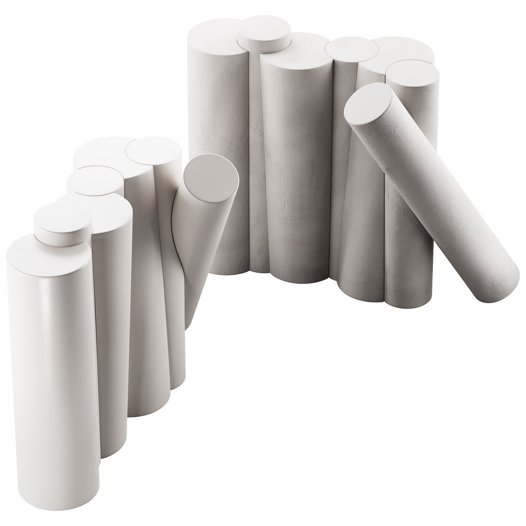 468 Interior Sculptures 17 Art Object Tilted Columns In 2 Options 3D ...