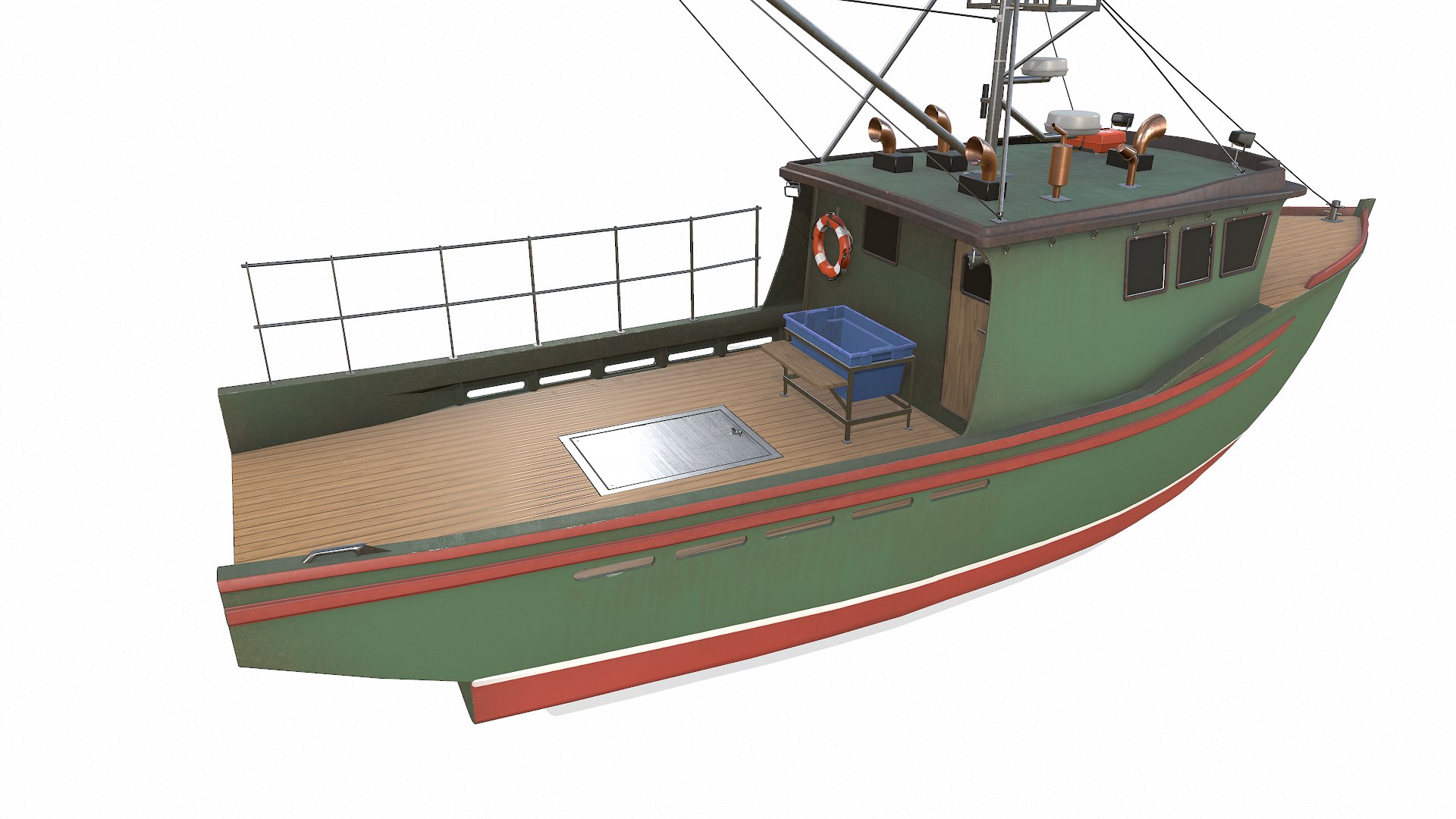 Fishing Boat 5 Low-poly PBR 3D - TurboSquid 2317100