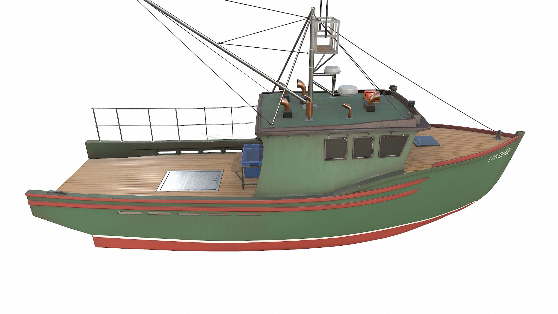 Fishing Boat 5 Low-poly PBR 3D - TurboSquid 2317100