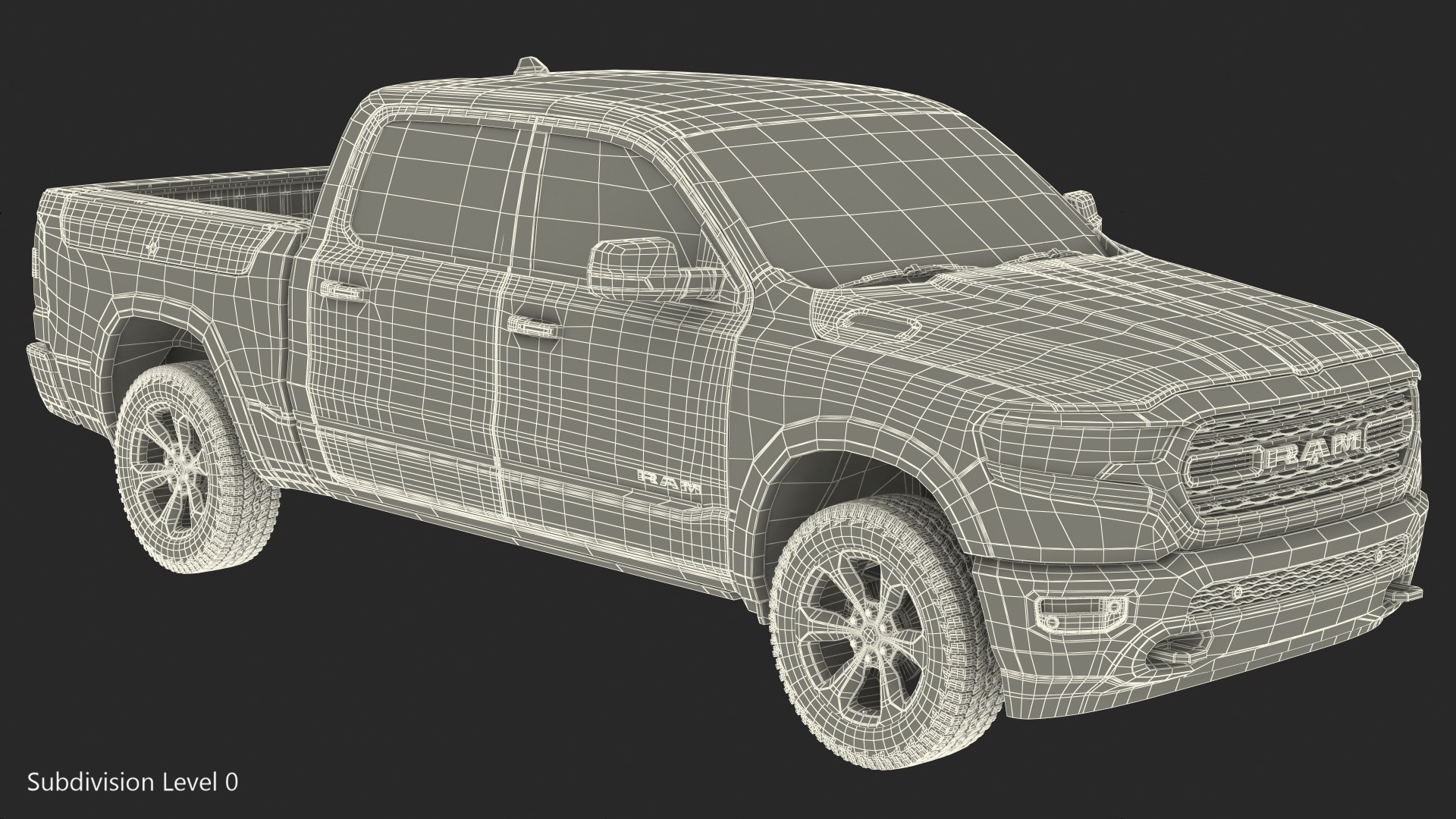 Dodge ram 1500 simple 3D model - TurboSquid 1466606