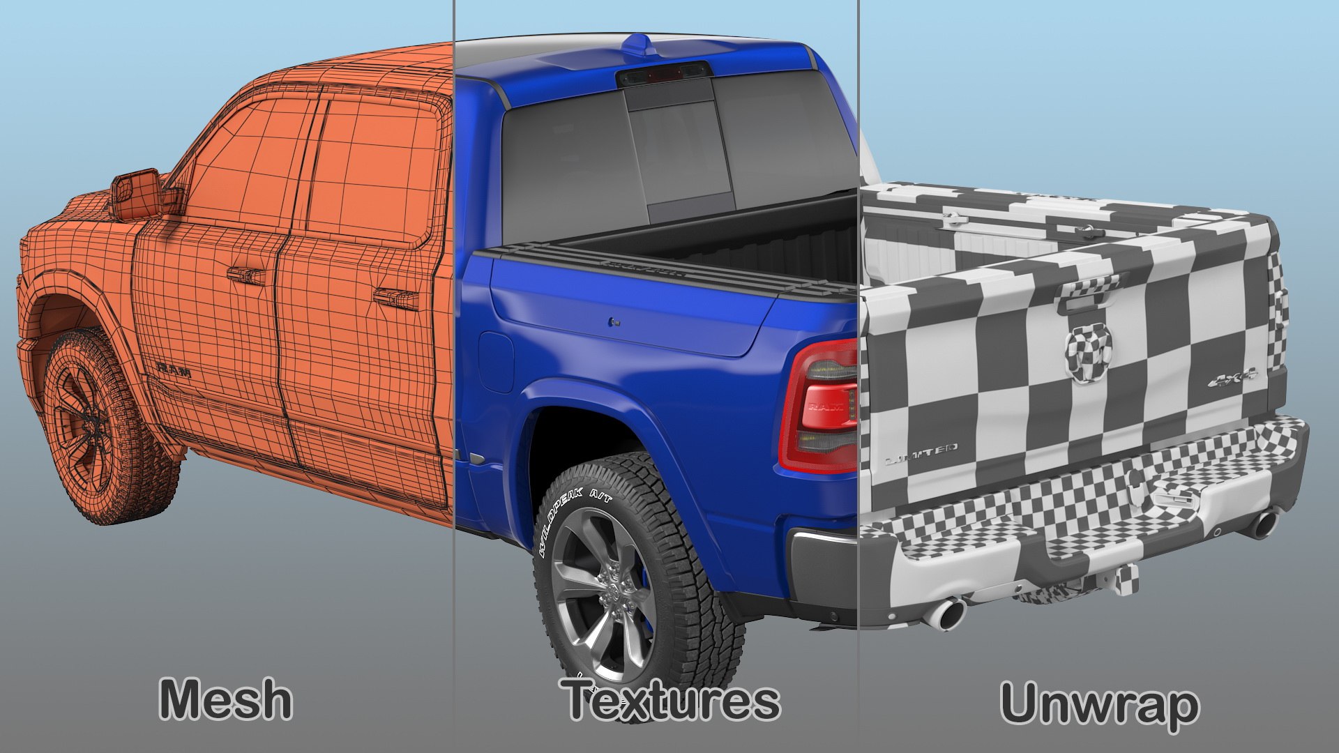 Dodge ram 1500 simple 3D model - TurboSquid 1466606