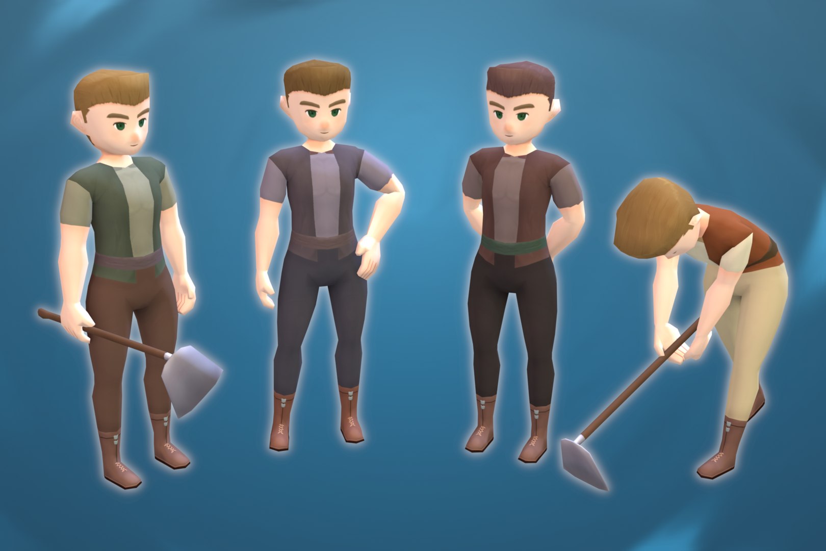 3D Model Stylized NPC - Peasant Bryon - TurboSquid 2070556