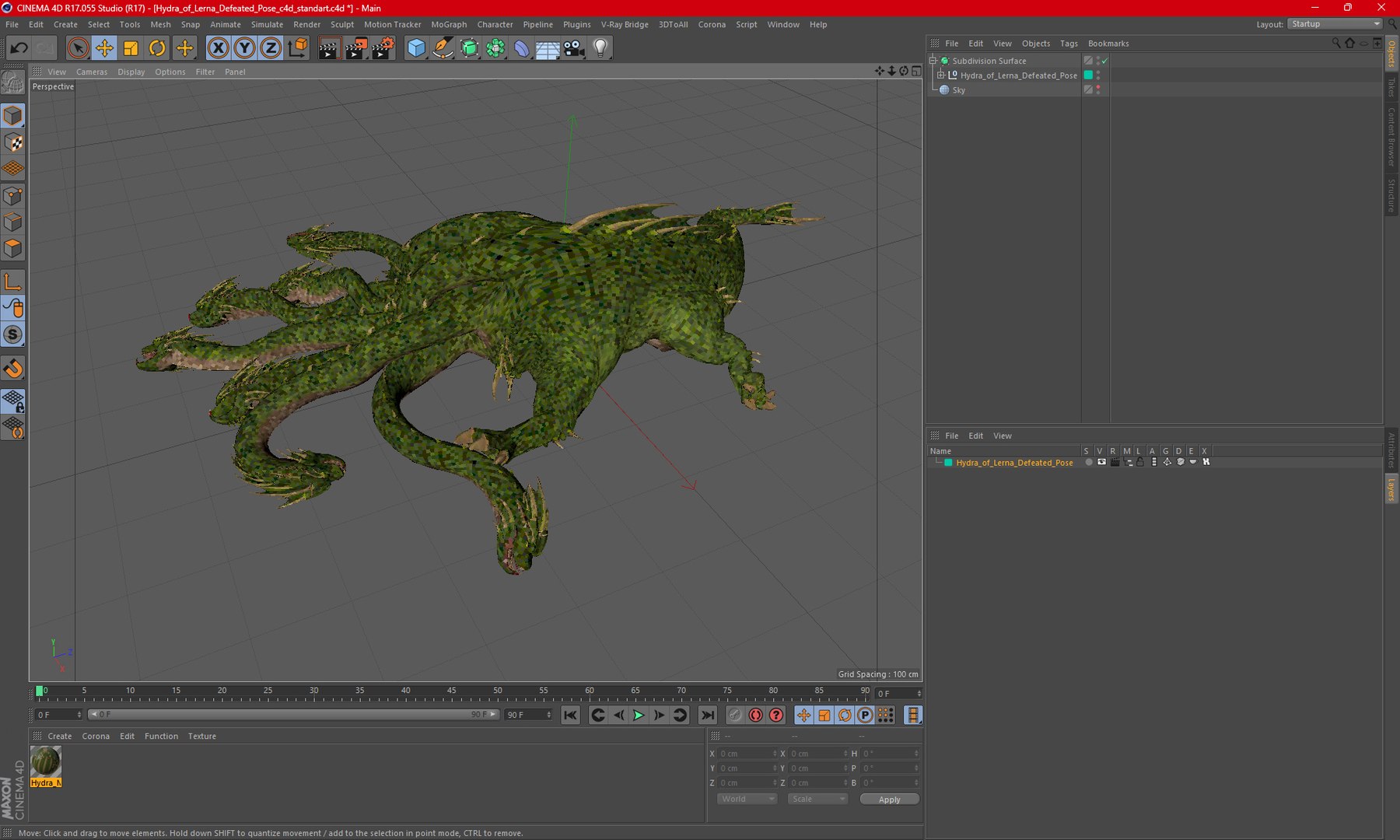 Hydra Of Lerna Defeated Pose 3D Model - TurboSquid 2270311