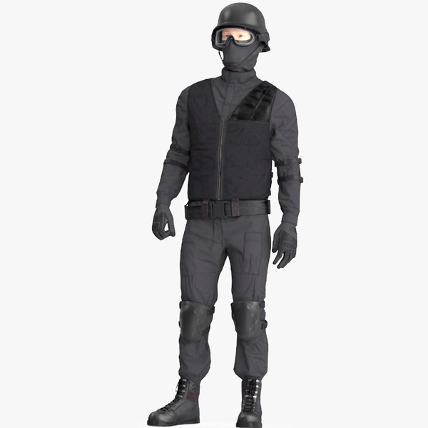 Oficial tático da SWAT preparado para o Cinema 4D Modelo 3D ...