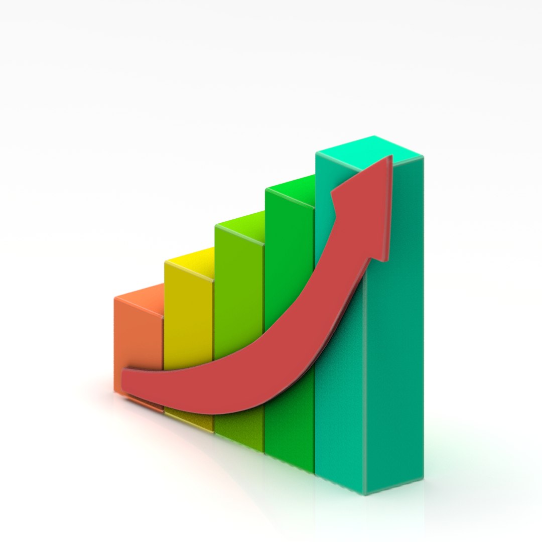 3D Growing Bar Chart With Arrow - TurboSquid 2202384