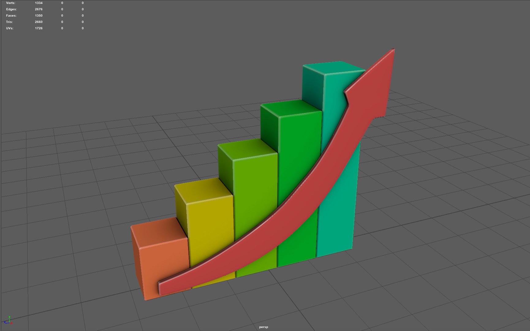 3D Growing Bar Chart With Arrow - TurboSquid 2202384