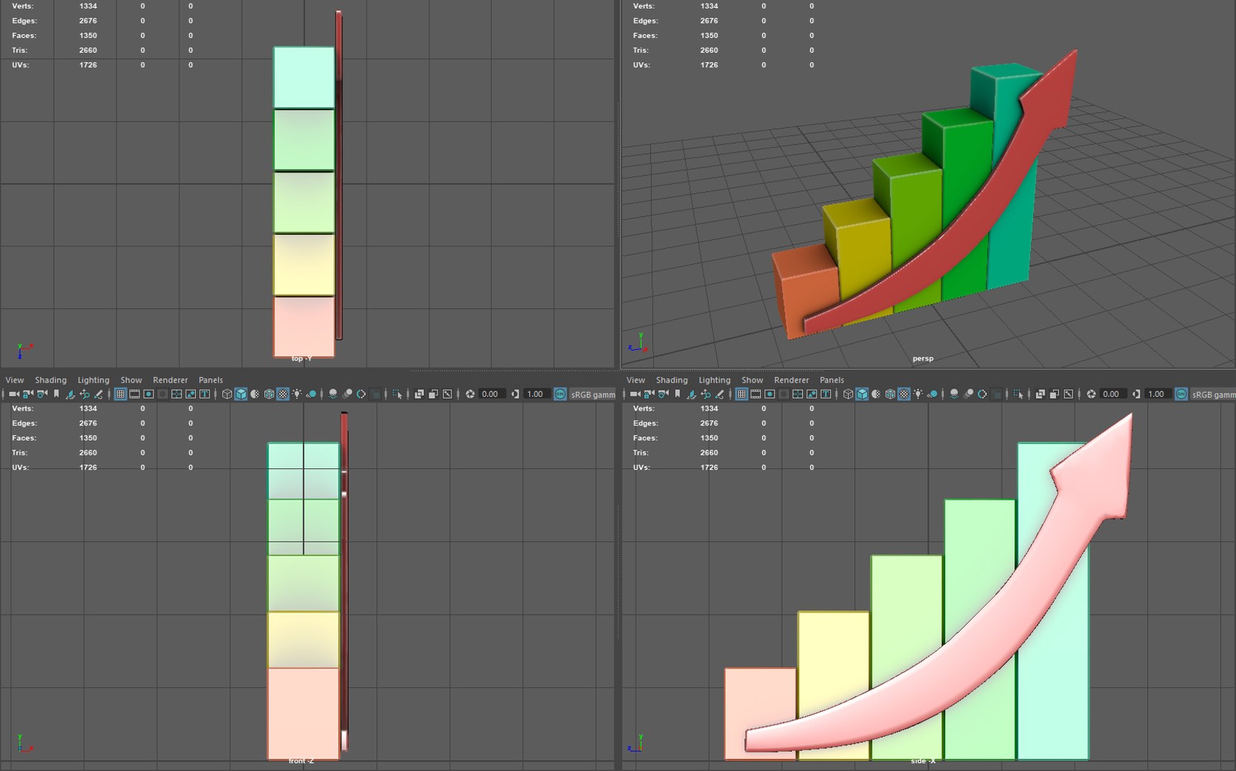 3D Growing Bar Chart With Arrow - TurboSquid 2202384