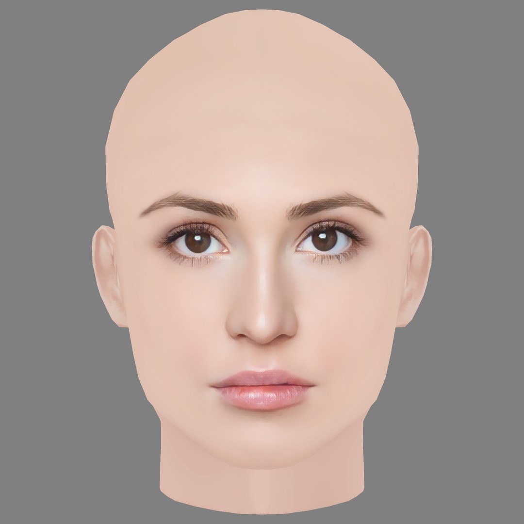 3D Hannah Vandenbygaart Head - No Hair - Low Poly Head For Game Model - TurboSquid 2373284