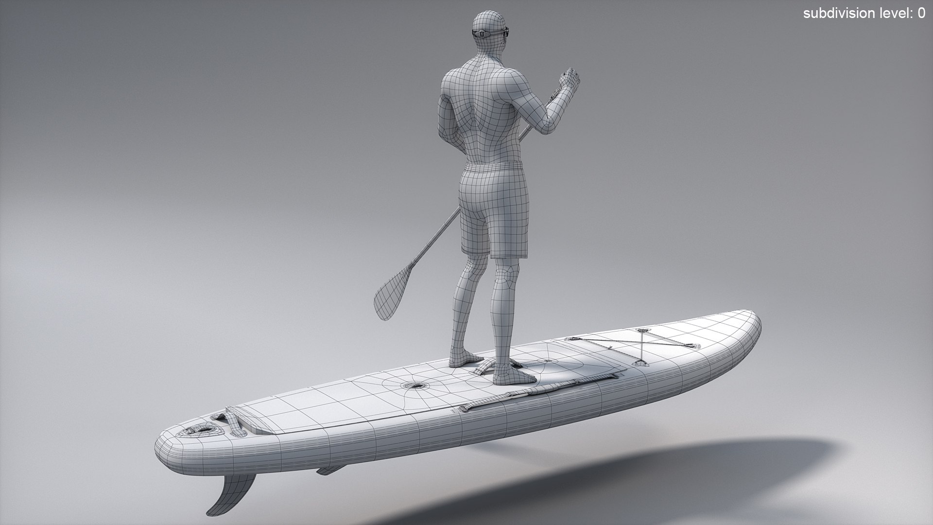 3D Male Paddleboarder Animated HQ - TurboSquid 2098595