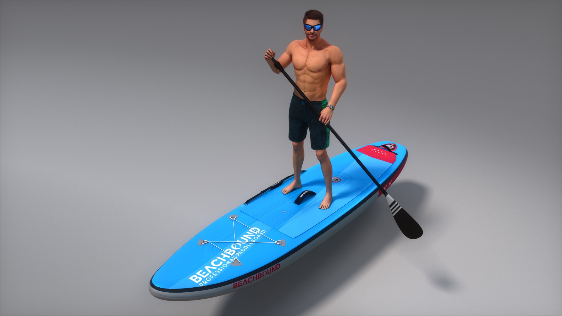 Male Paddleboarder Animated HQ3Dモデル - TurboSquid 2098595