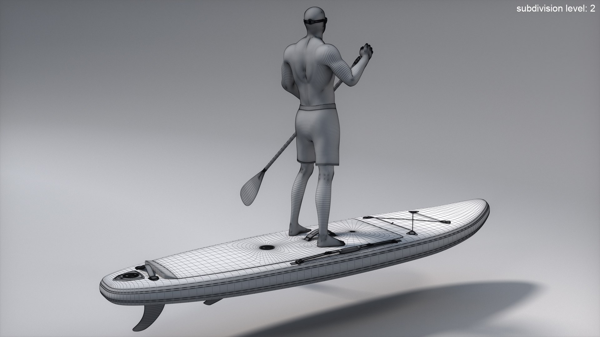 3D Male Paddleboarder Animated HQ - TurboSquid 2098595