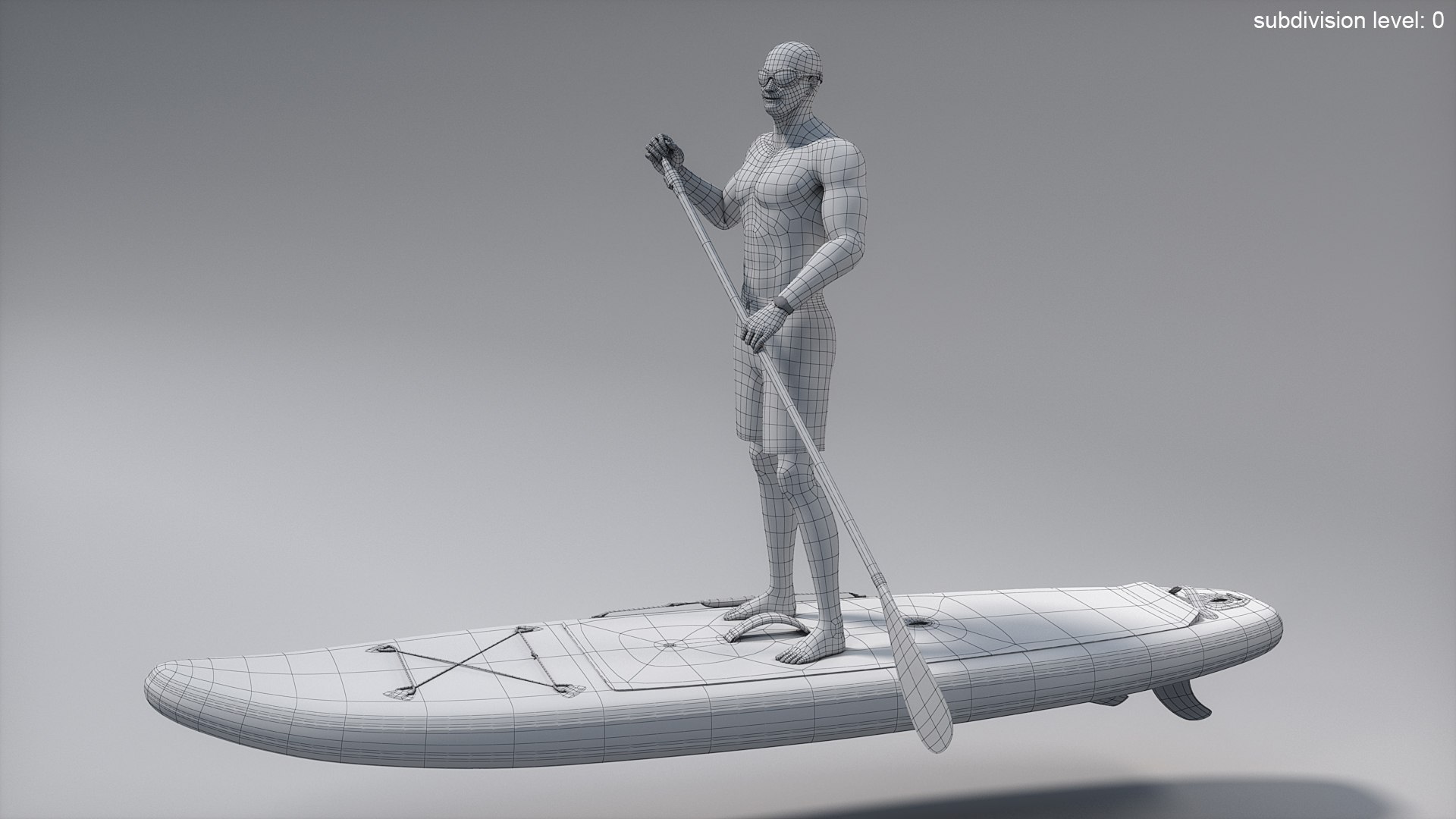 3D Male Paddleboarder Animated HQ - TurboSquid 2098595