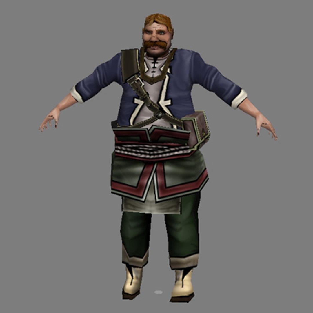 3d Model Fat Man - Male
