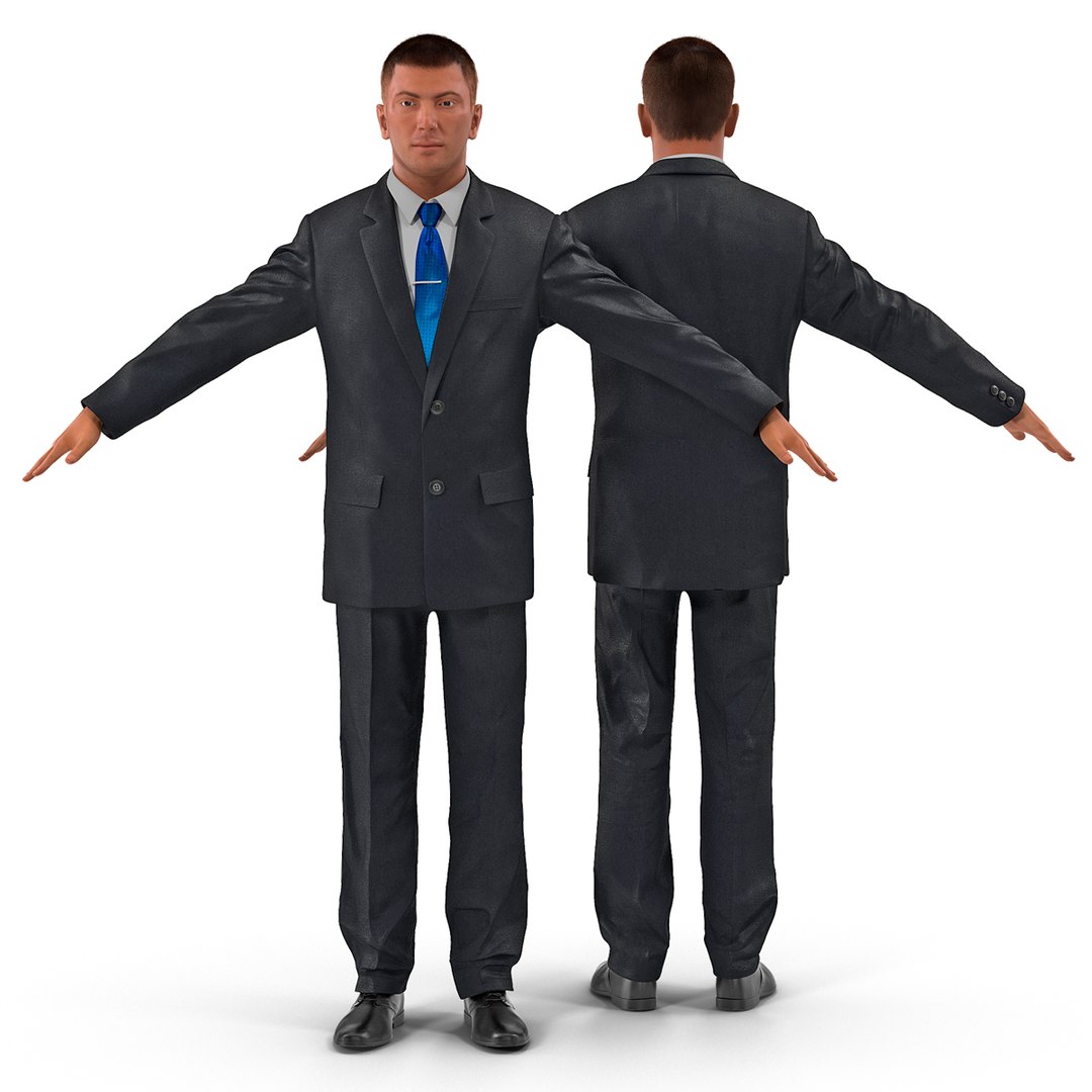 european businessman hair modeled 3d model