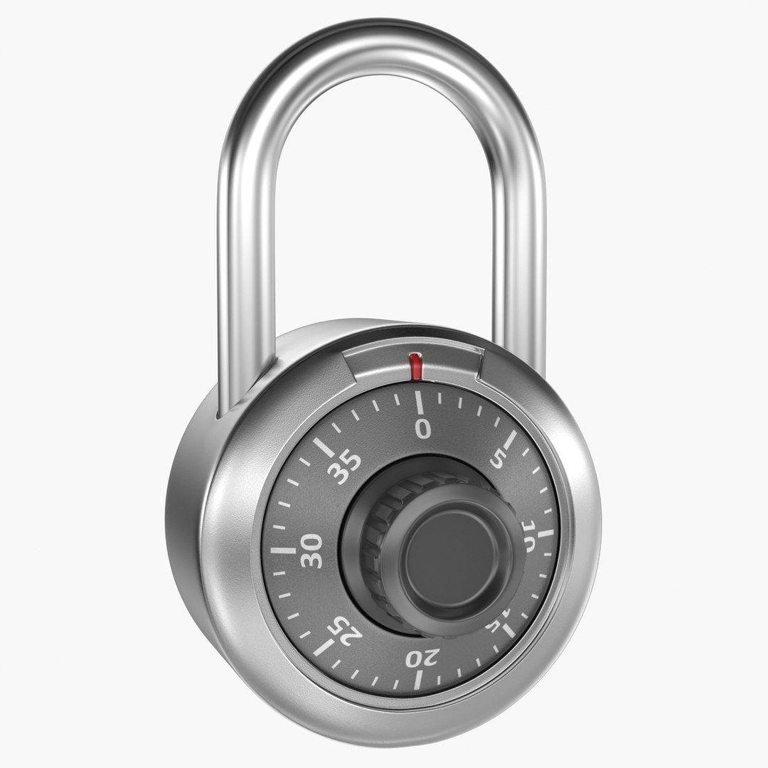 3d Model Padlock Number Subdivision