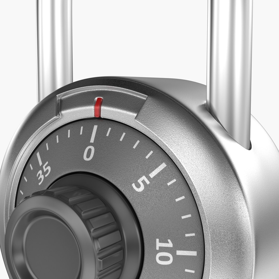 3d Model Padlock Number Subdivision
