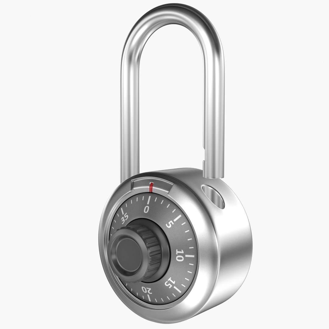 3d Model Padlock Number Subdivision