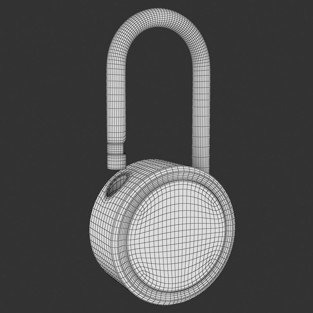 3d Model Padlock Number Subdivision