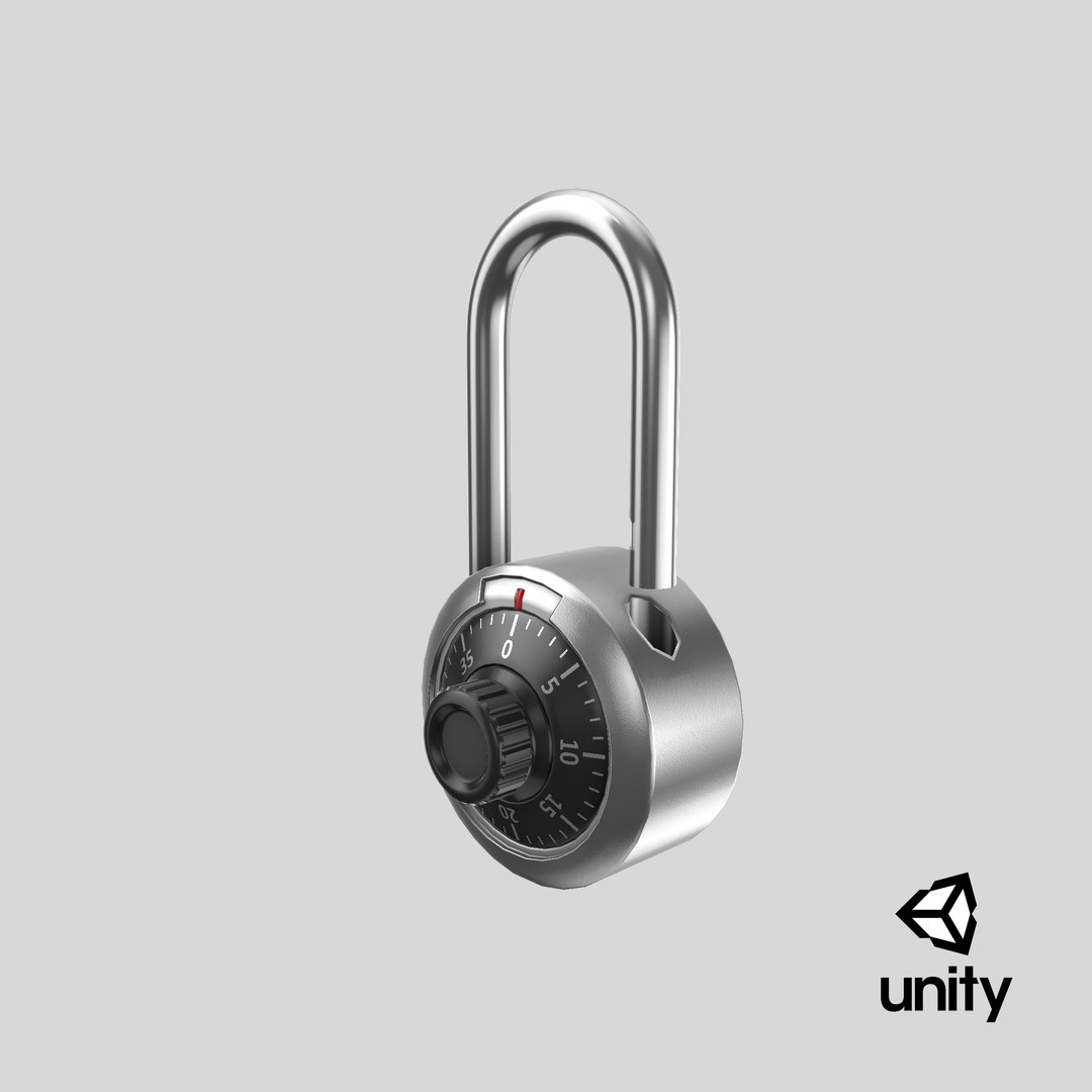 3d model padlock number subdivision