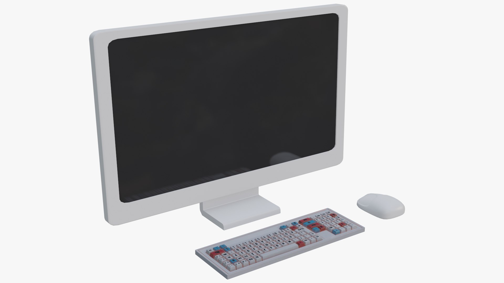 3D Cartoon White Computer Desktop - TurboSquid 2063425