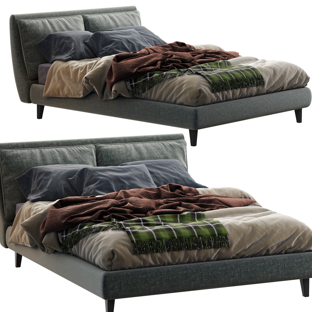 Attico twils bed model - TurboSquid 1487518