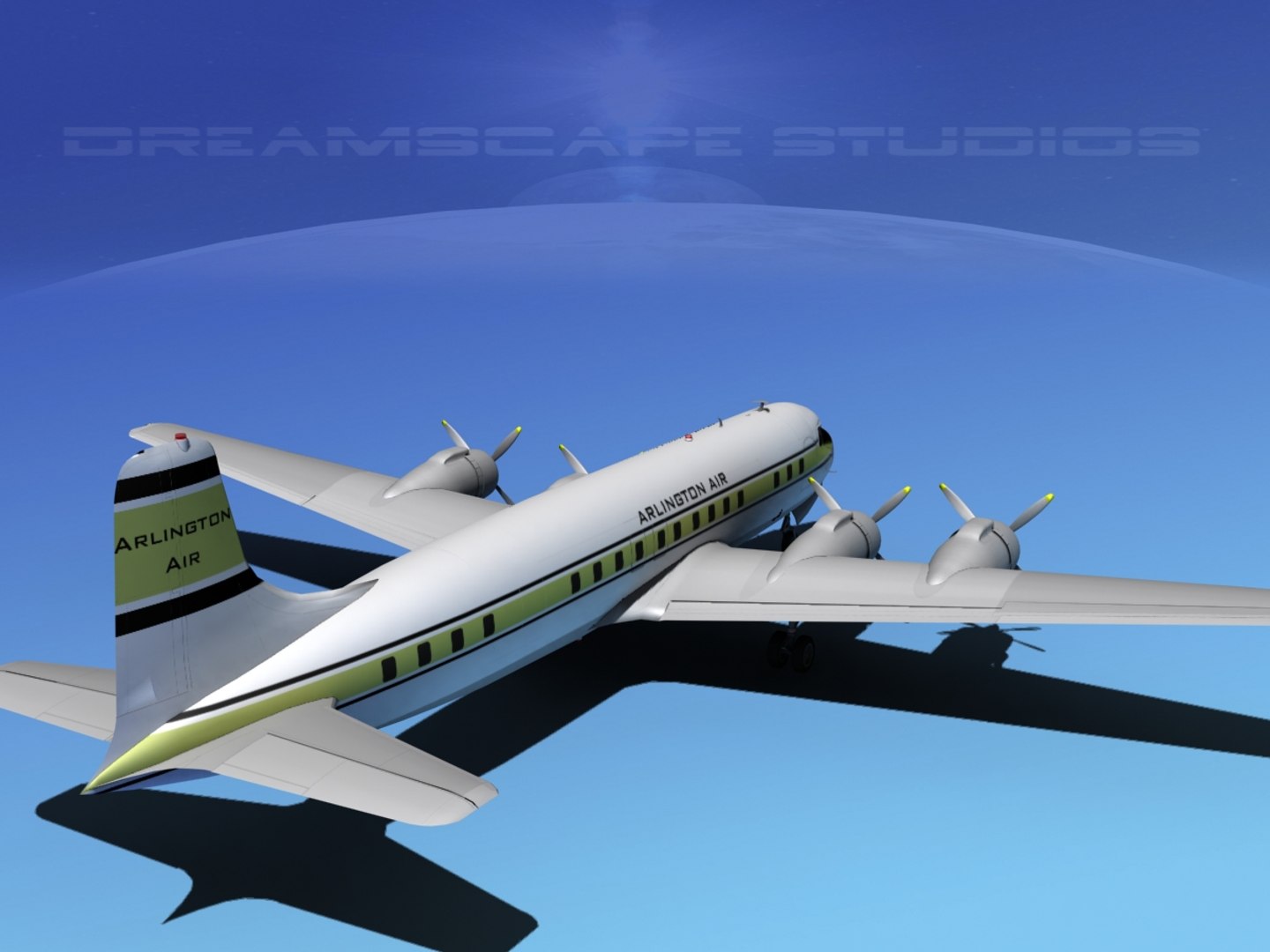 douglas dc-7c dc-7 3d model