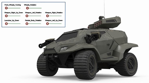 modelo 3d Vehículo militar futurista de color caqui - TurboSquid 2278921
