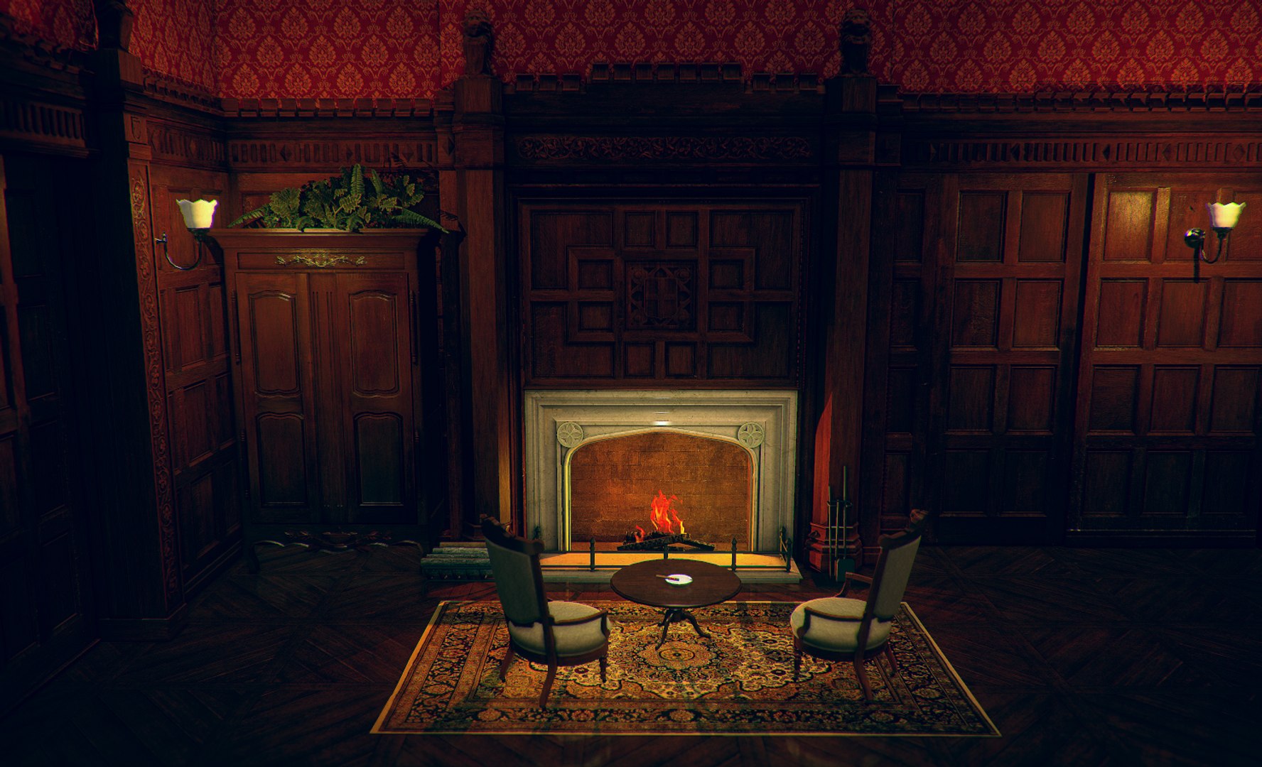 Free Scene Mansion Room 3d Model
