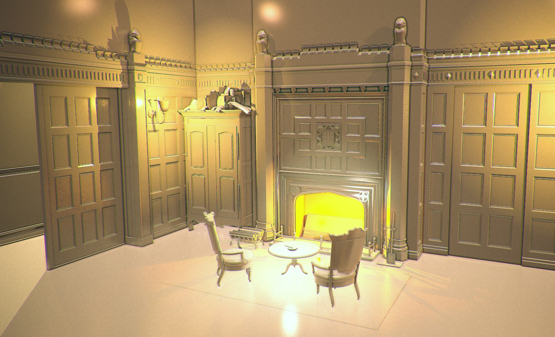 Free Scene Mansion Room 3d Model