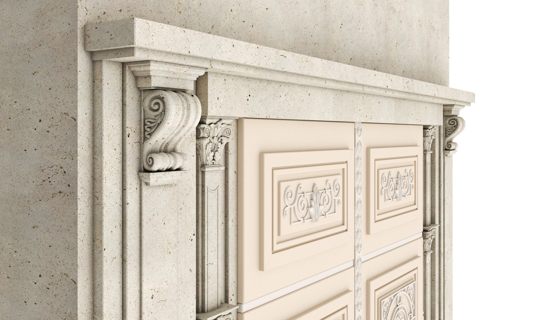 Classic stucco door model - TurboSquid 1521133
