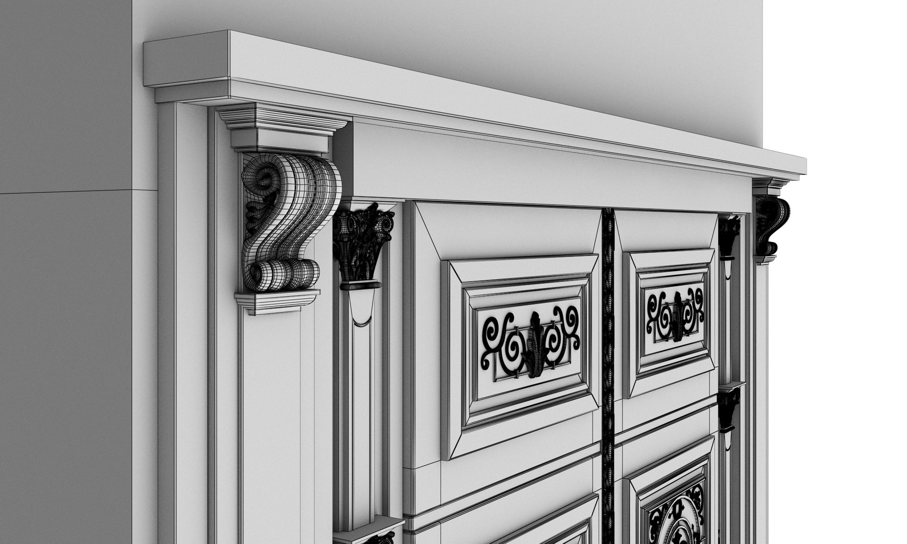 Classic Stucco Door Model - TurboSquid 1521133