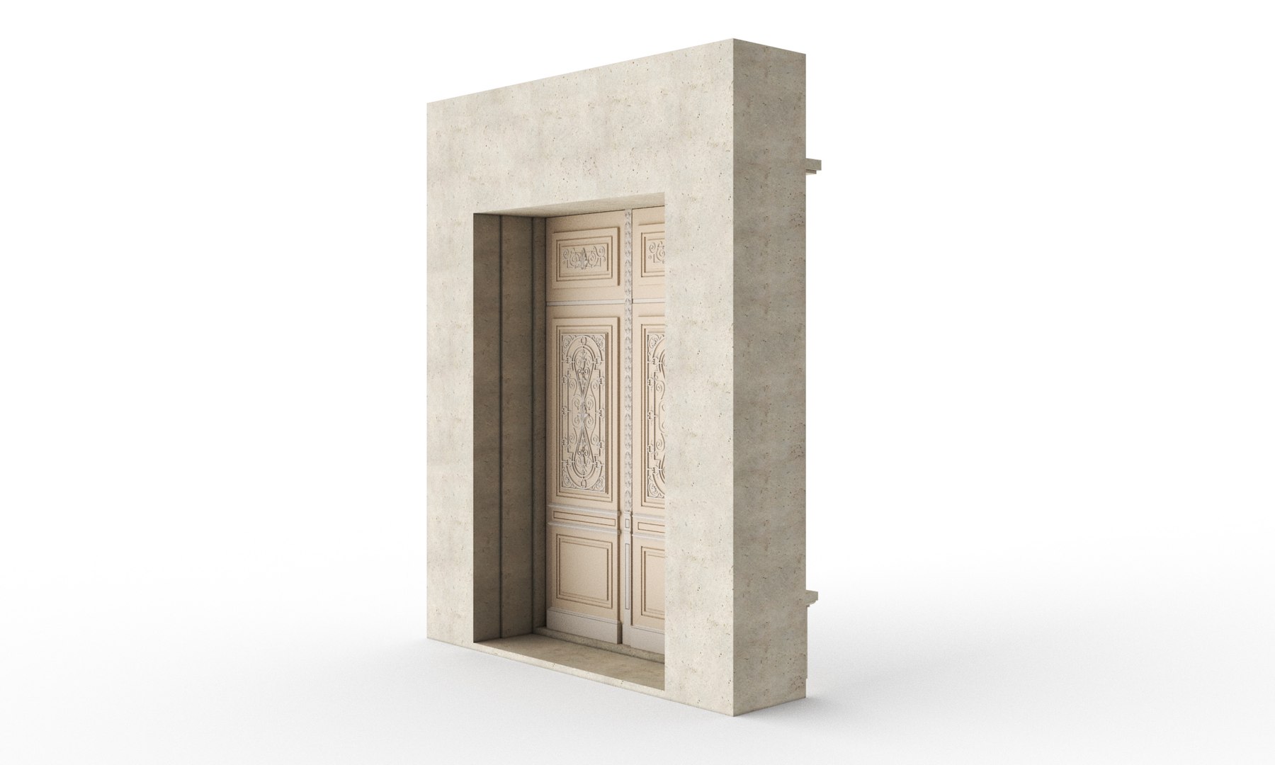Classic Stucco Door Model - TurboSquid 1521133