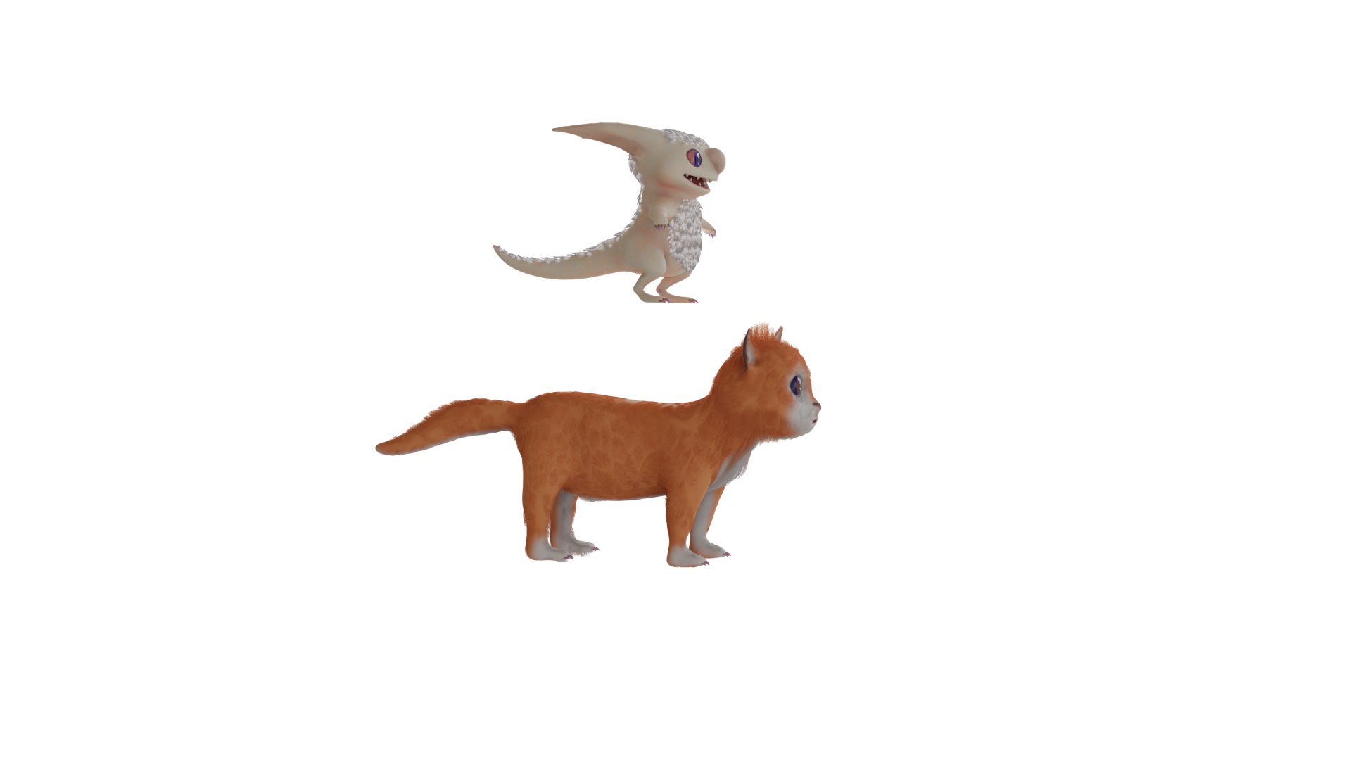 Cute Cat Creature 3D Model - TurboSquid 1990277